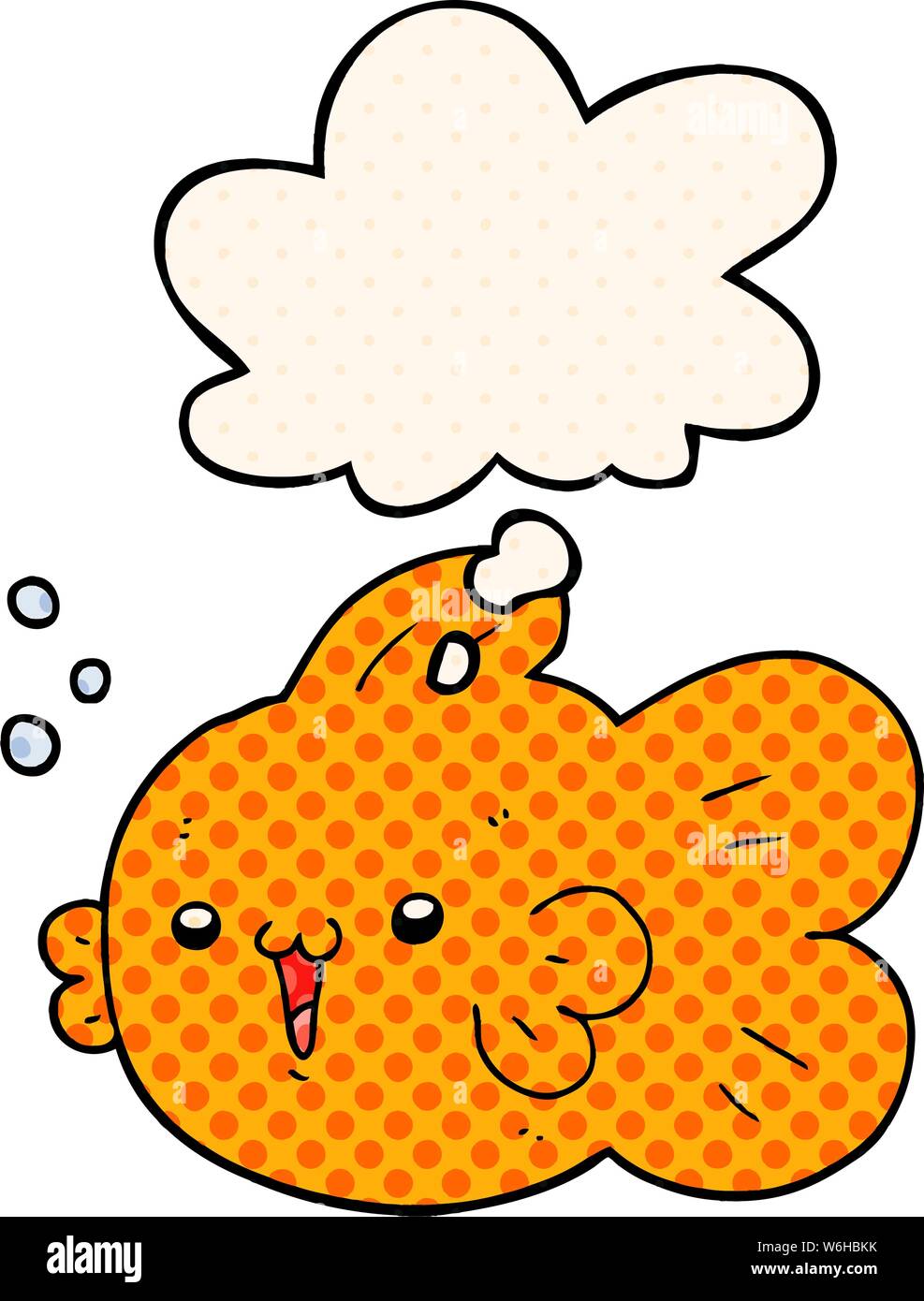 cartoon fish with thought bubble in comic book style Stock Vector Image ...
