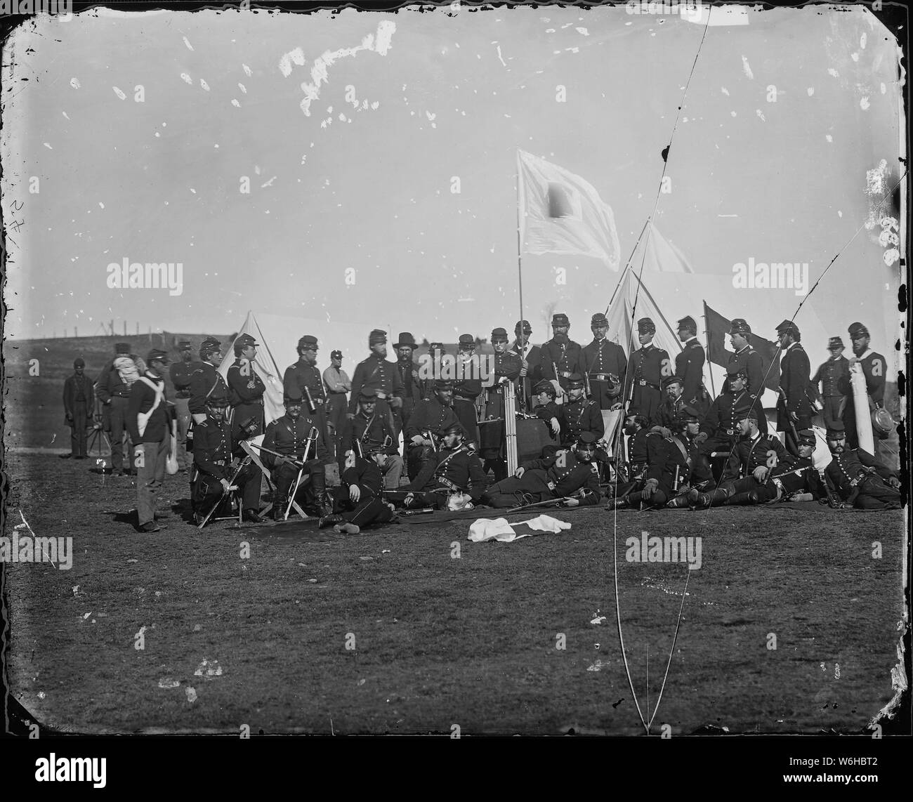 Group of Signal Corps Officers at camp of instructions Stock Photo - Alamy