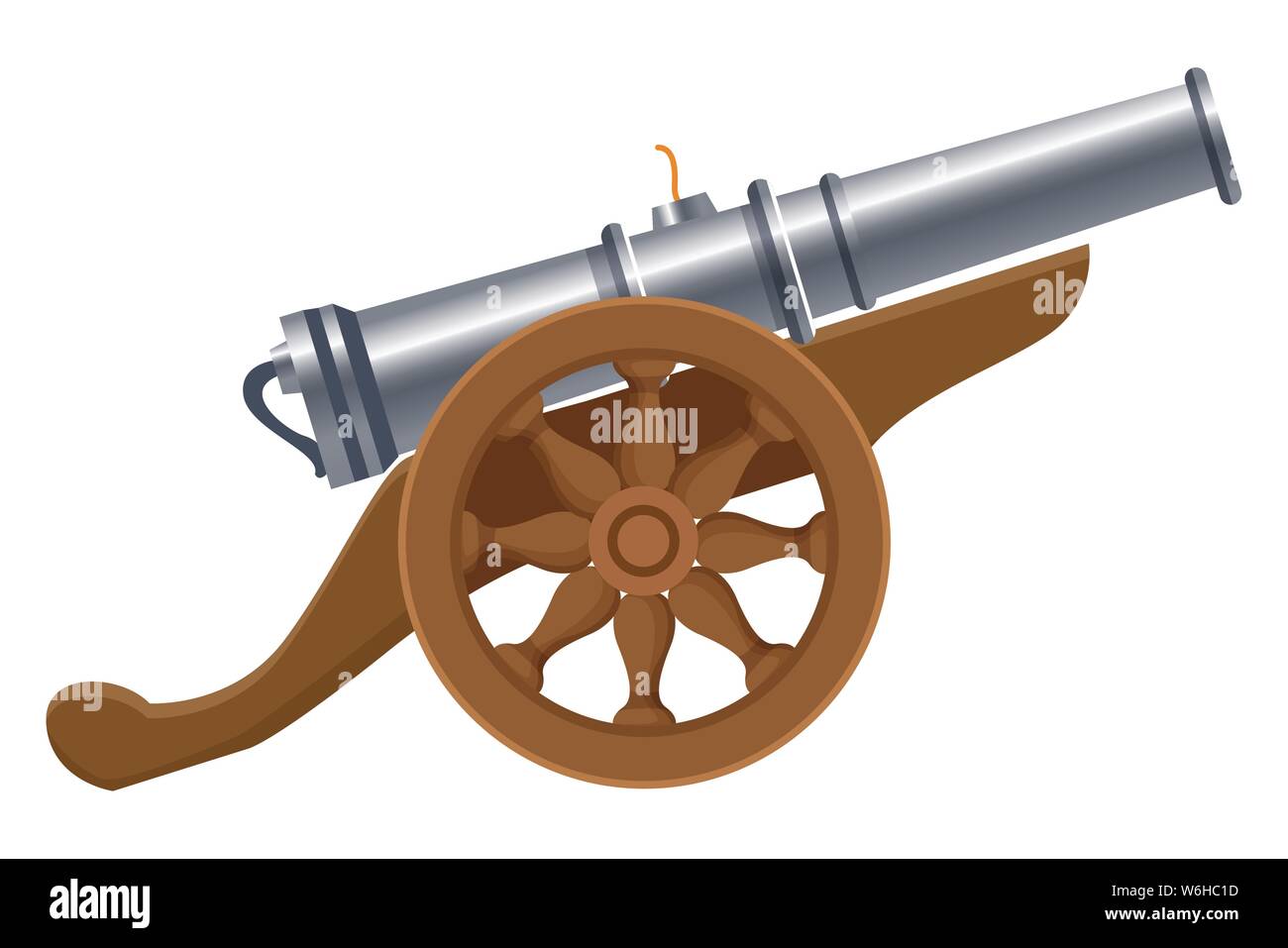 Antique canon with wheels weapon cartoon Stock Vector Image & Art - Alamy