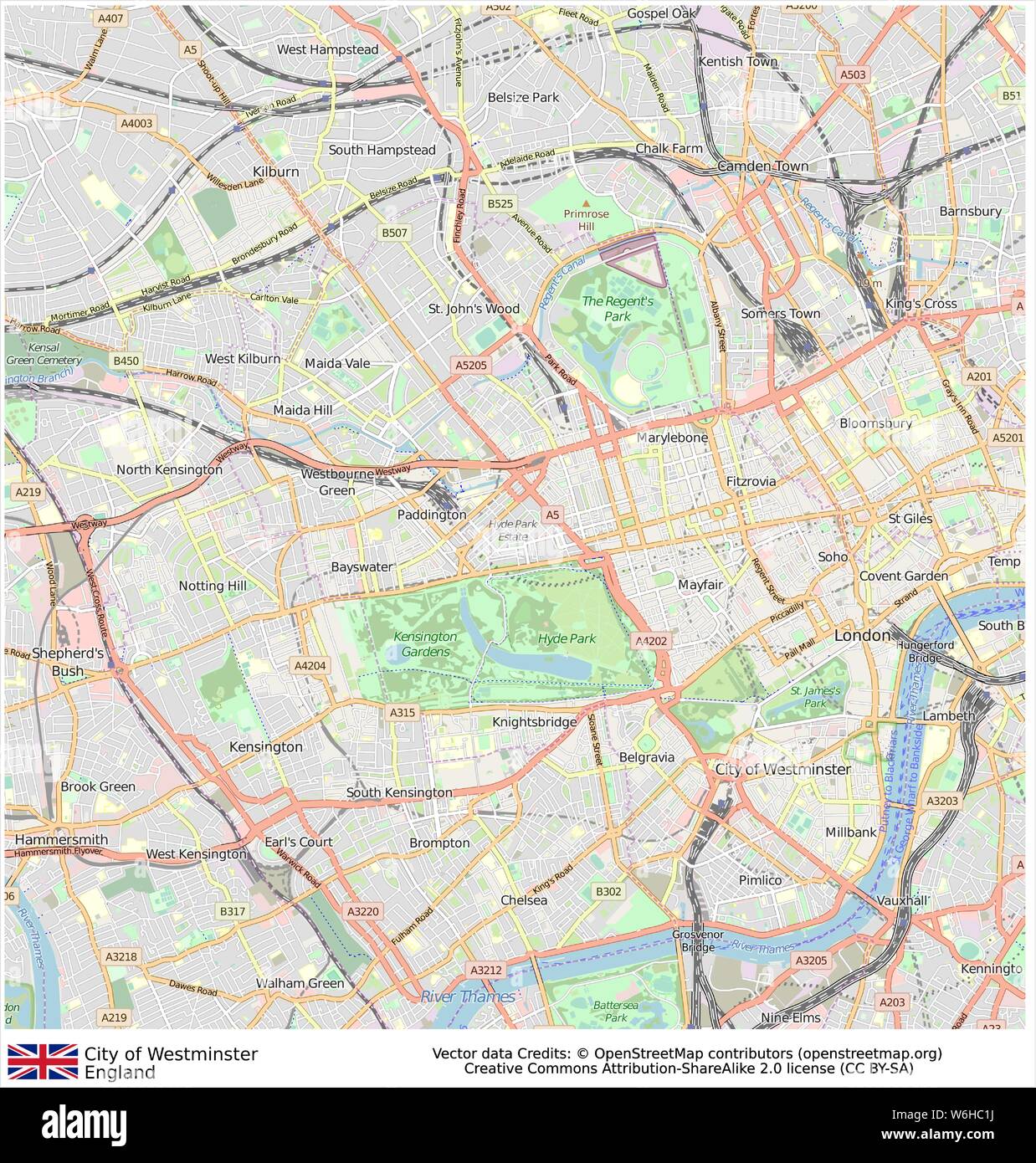 Westminster map streets hi-res stock photography and images - Alamy