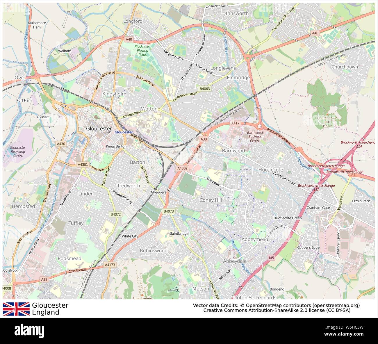 Map of gloucester hi-res stock photography and images - Alamy