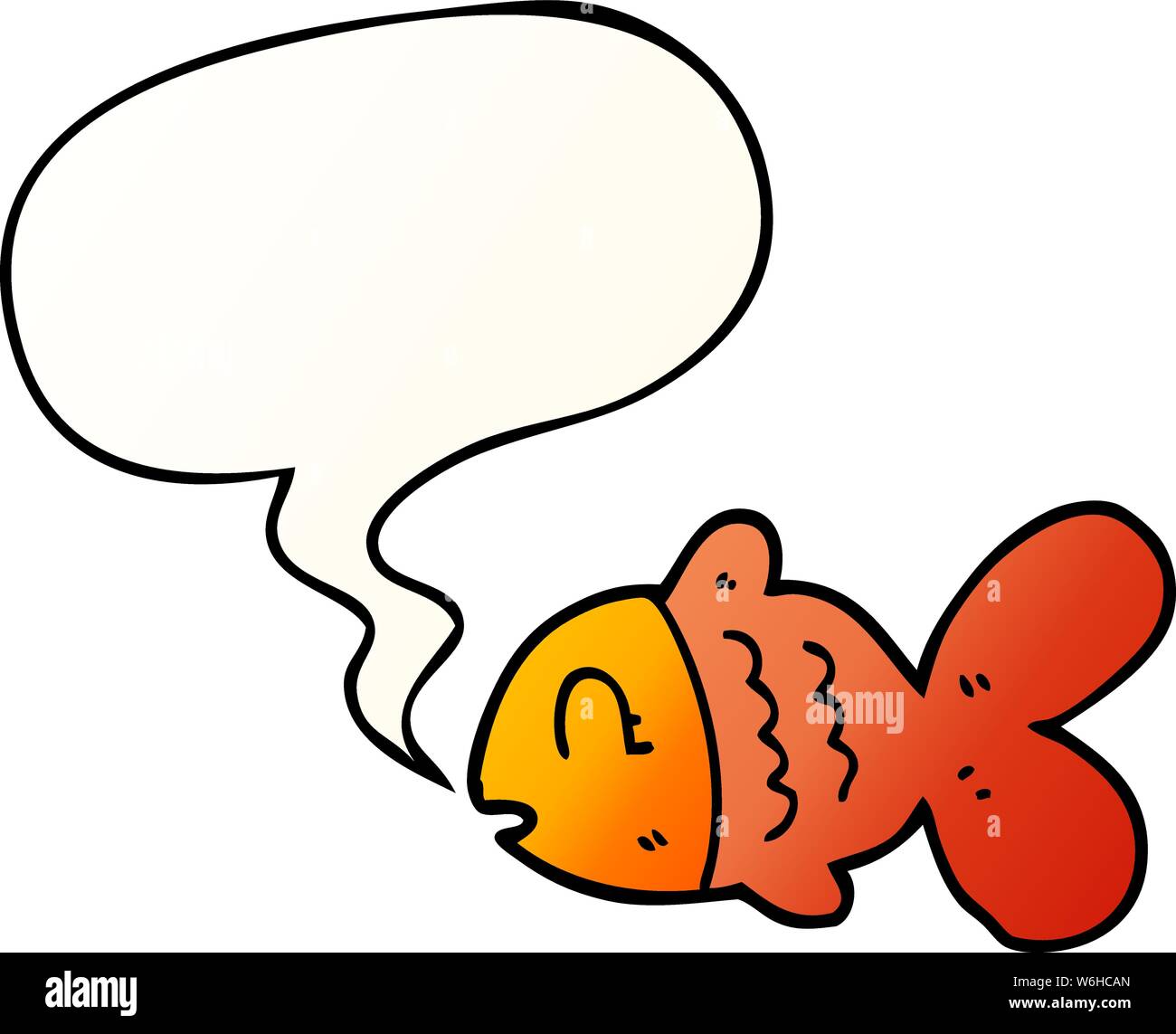 cartoon fish with speech bubble in smooth gradient style Stock Vector ...