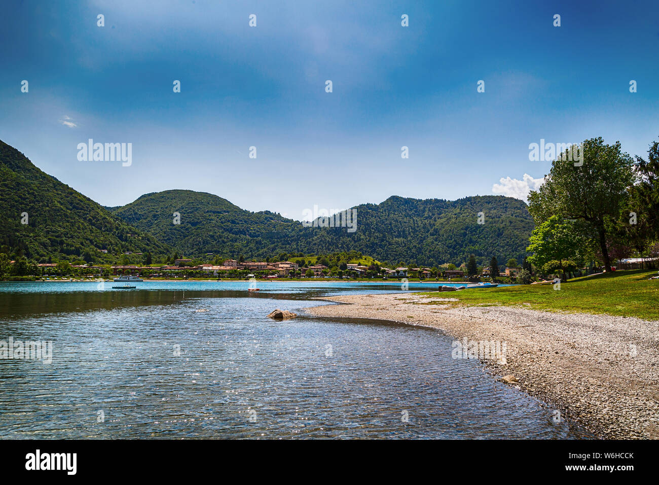 Amazing view landscape on beatiful Lake Idro in Brescia Province ...