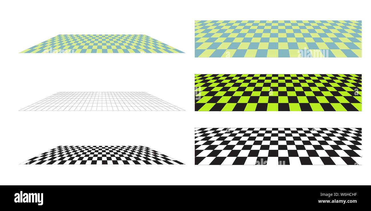 Set of vector black and white perspective floor elements Stock Vector ...