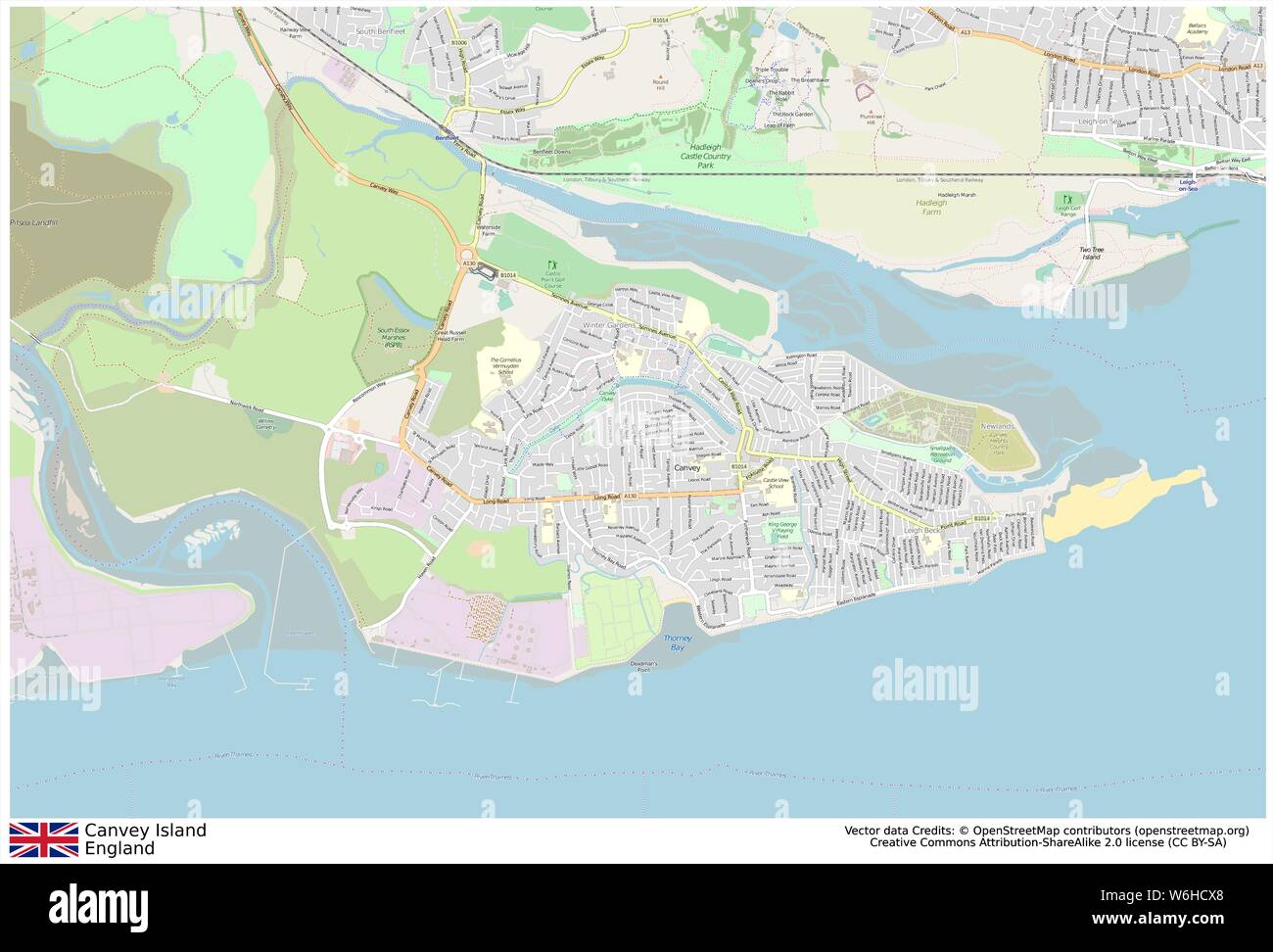 Map of canvey island hi-res stock photography and images - Alamy
