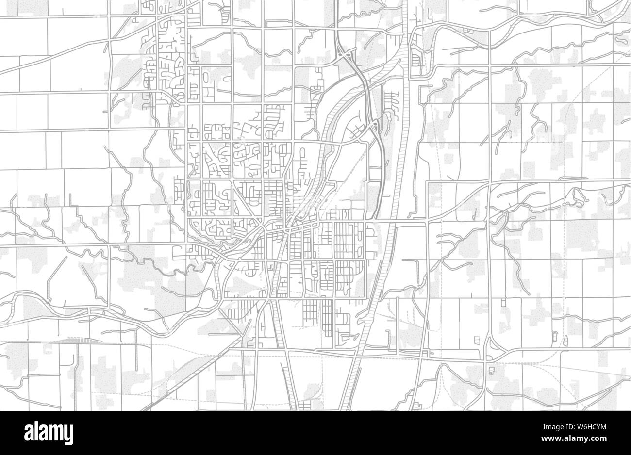 Welland, Ontario, Canada, bright outlined vector map with bigger and ...