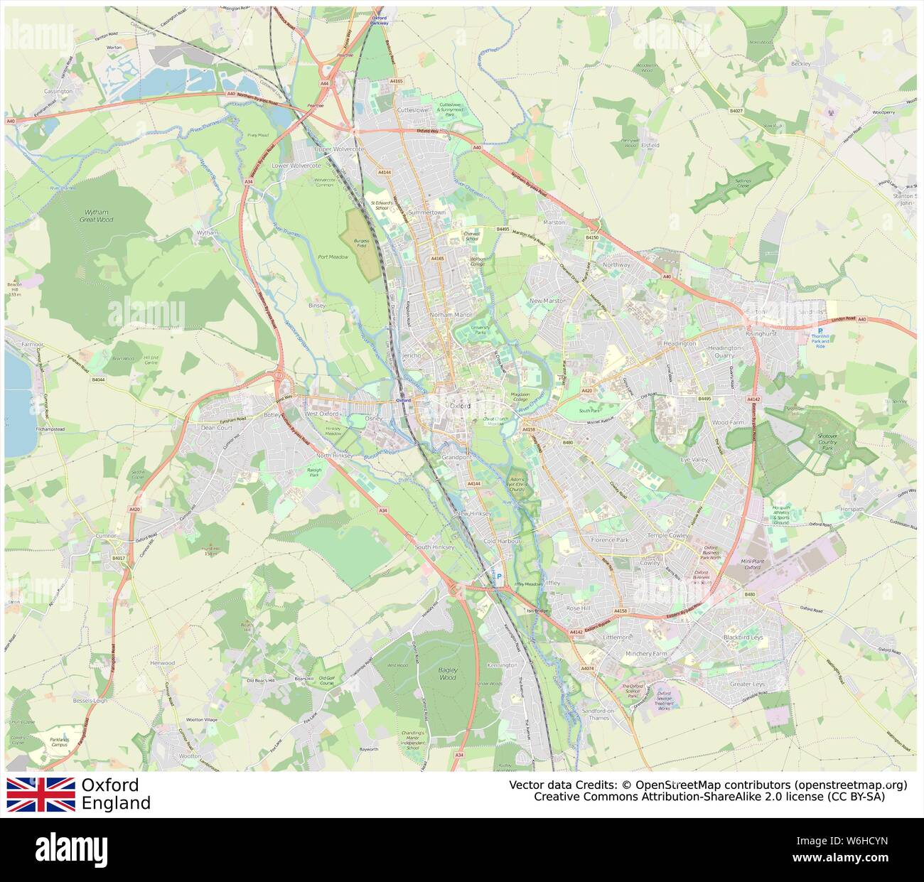 Oxford England Map High Resolution Stock Photography and Images - Alamy