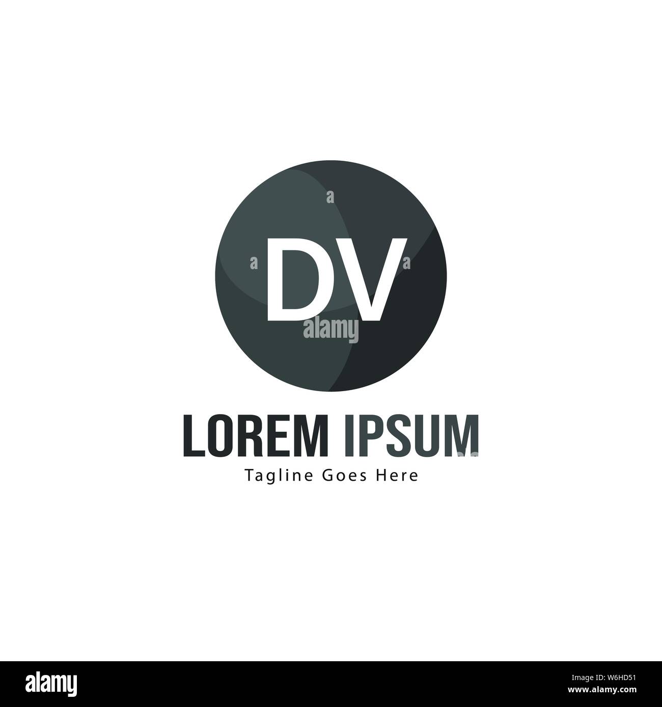 Initial DV logo template with modern frame. Minimalist DV letter logo ...