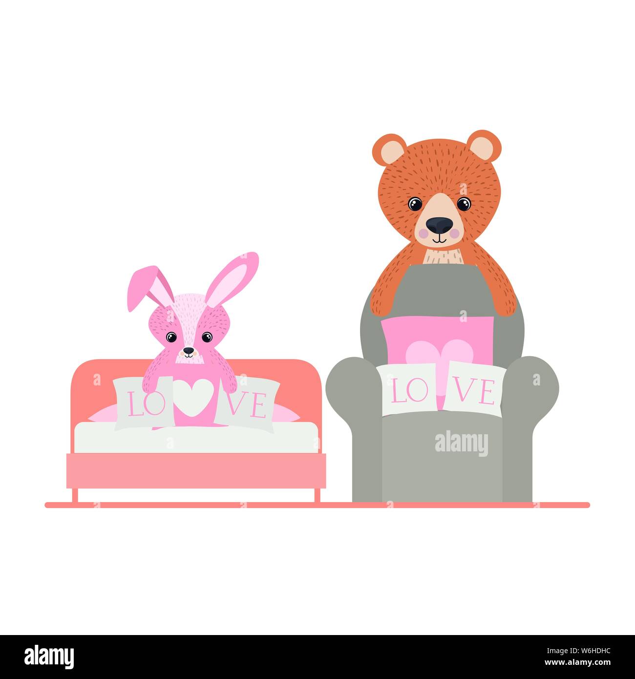 Teddy bear and rabbit design Stock Vector Image & Art - Alamy