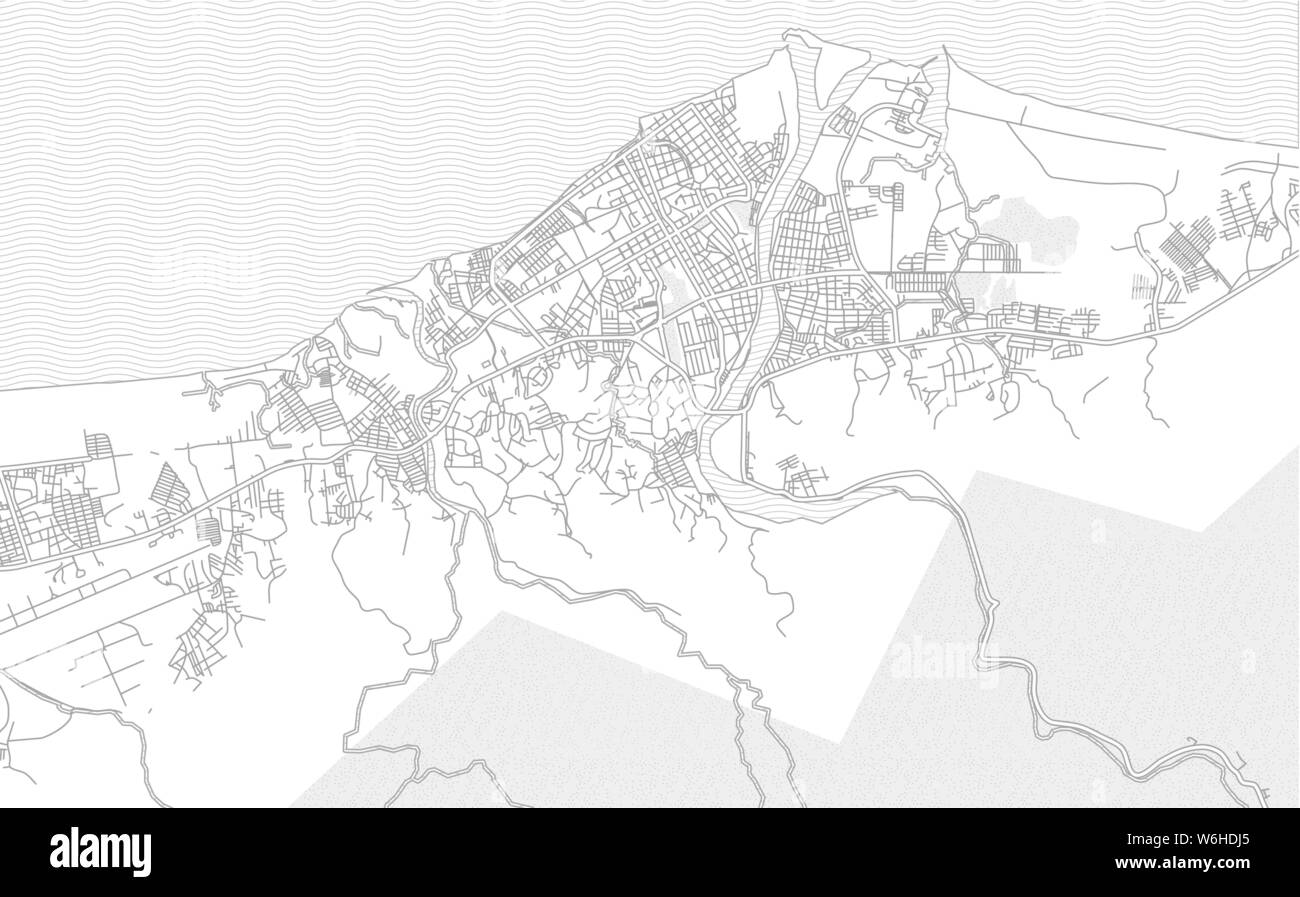 La Ceiba, Atlántida, Honduras, bright outlined vector map with bigger ...