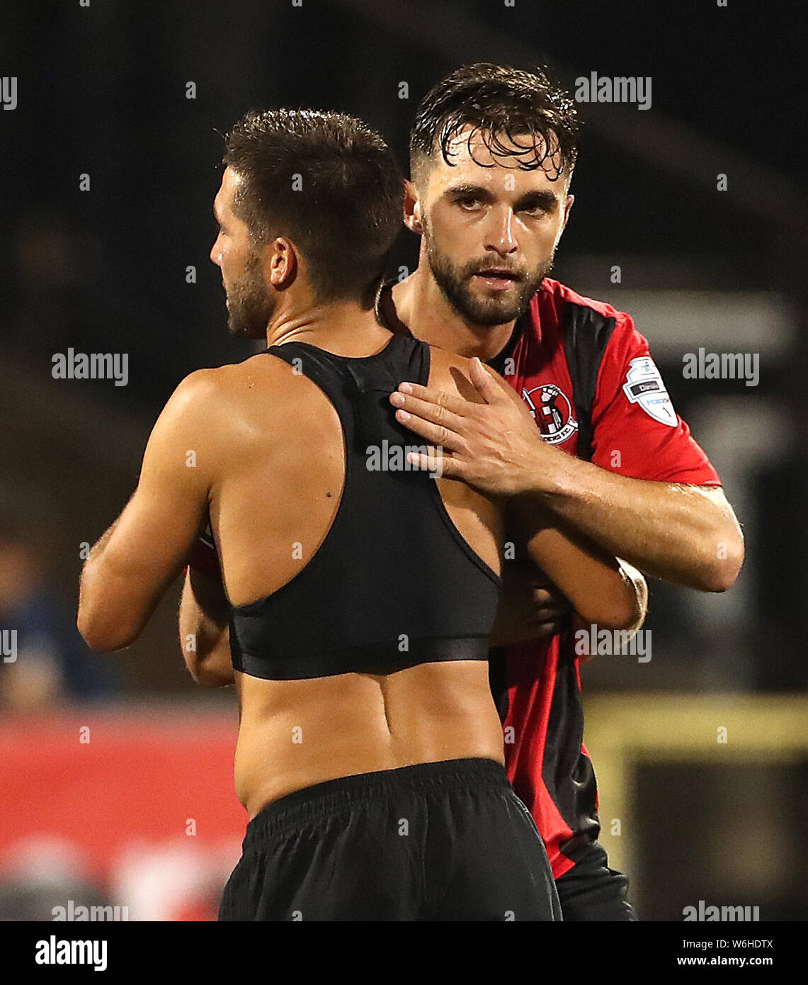 Crusaders Chris Hegarty (right) after the final whistle during the UEFA ...
