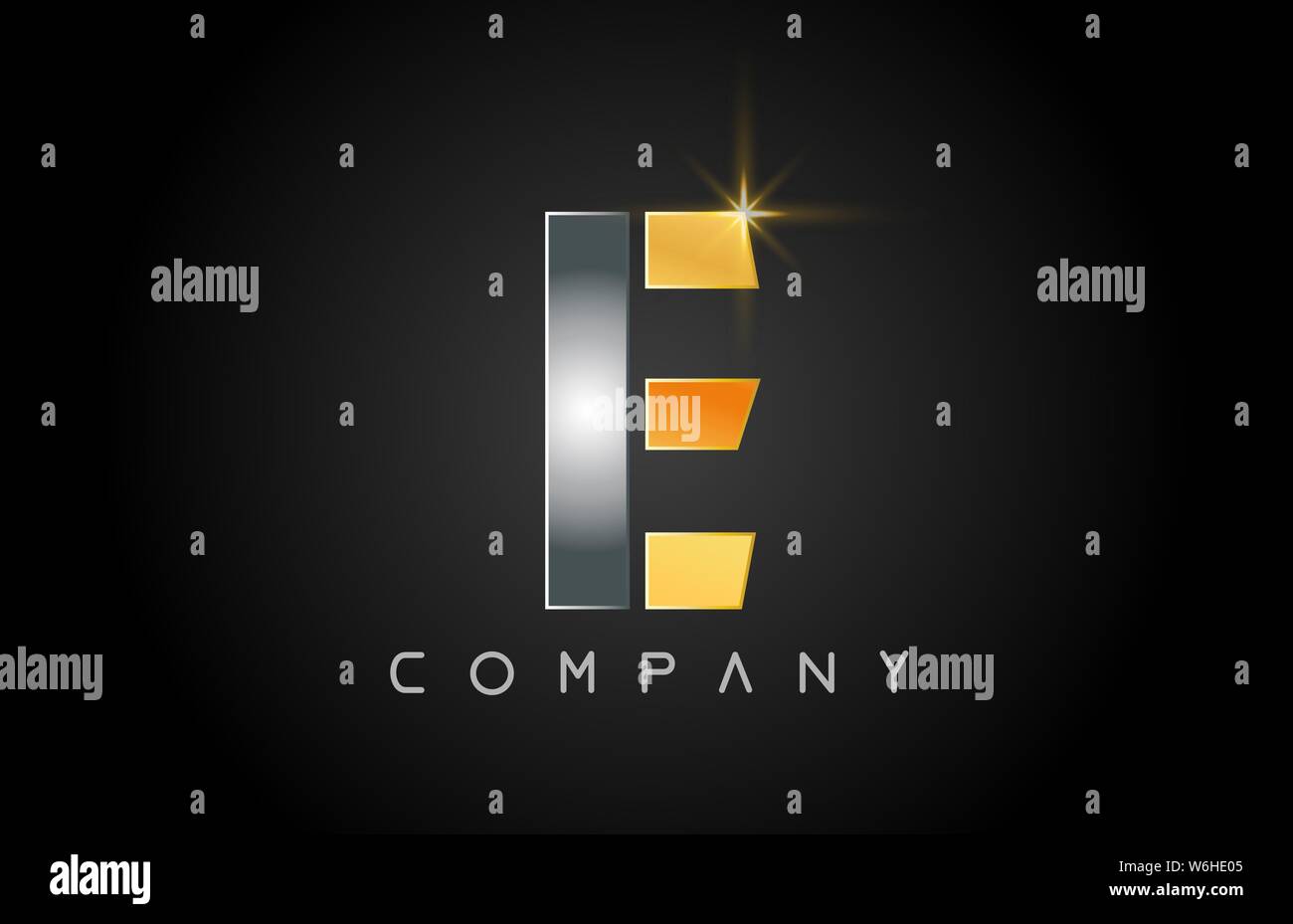 gold alphabet letter E logo design suitable for a company or business ...