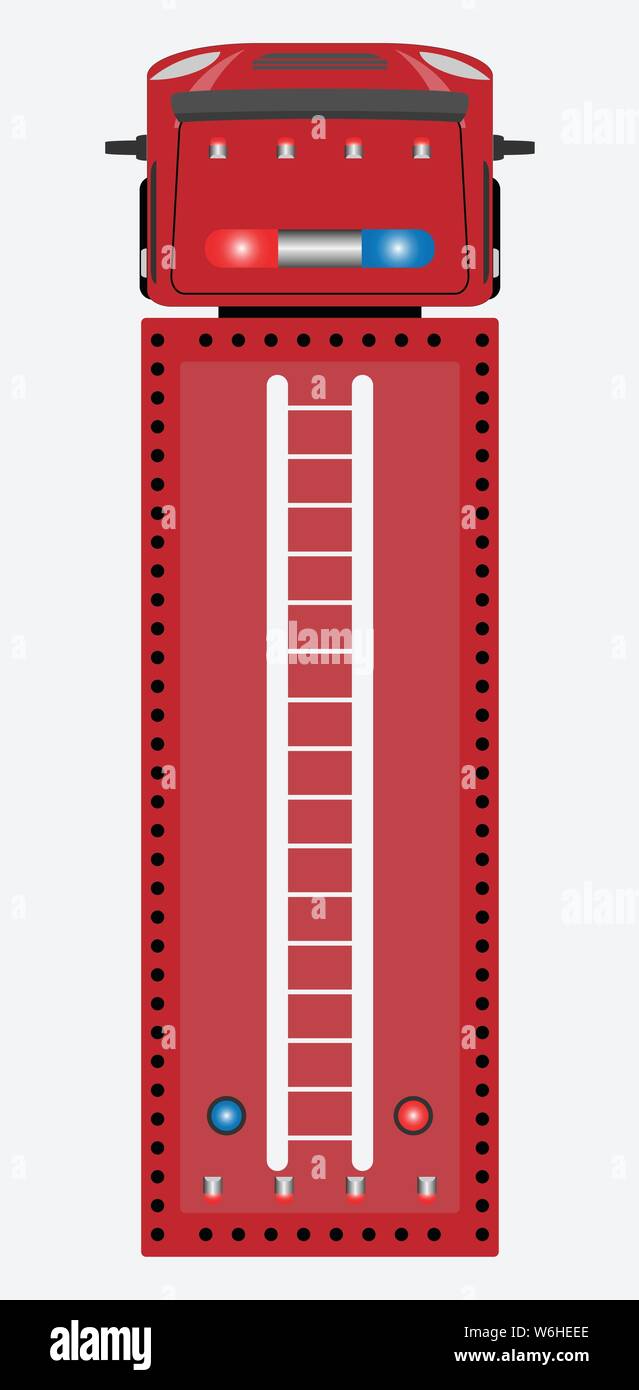 Top View of red fire truck vector Stock Vector Image & Art - Alamy