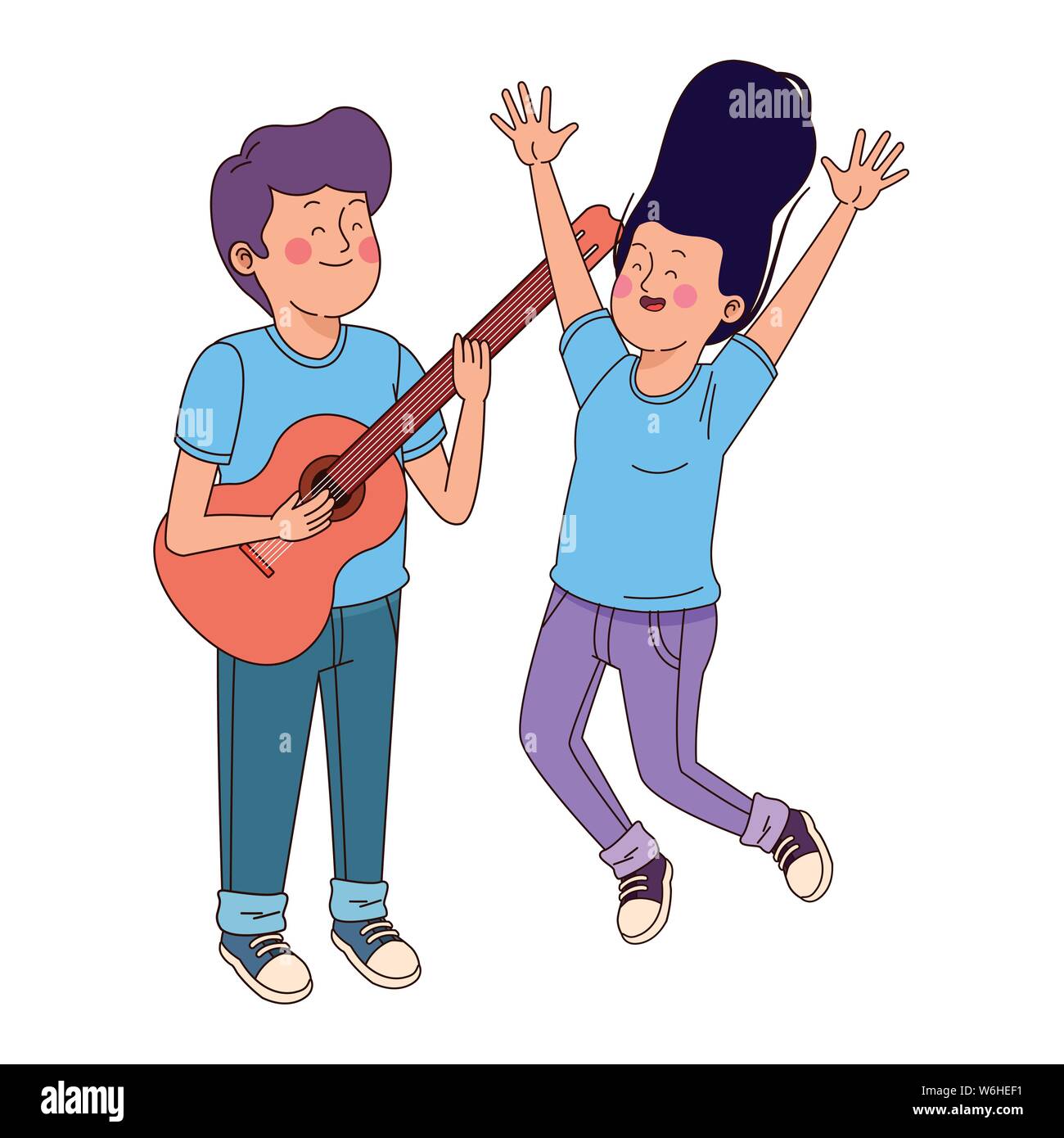 Teenagers friends smiling and having fun cartoon Stock Vector Image ...