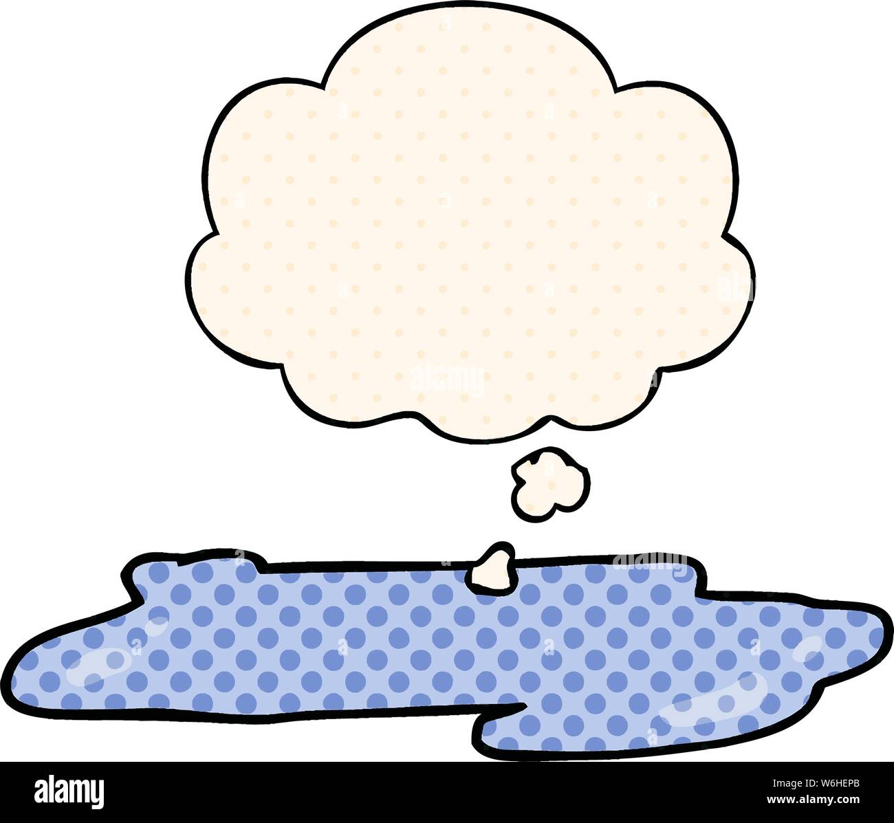 cartoon water puddle with thought bubble in comic book style Stock ...