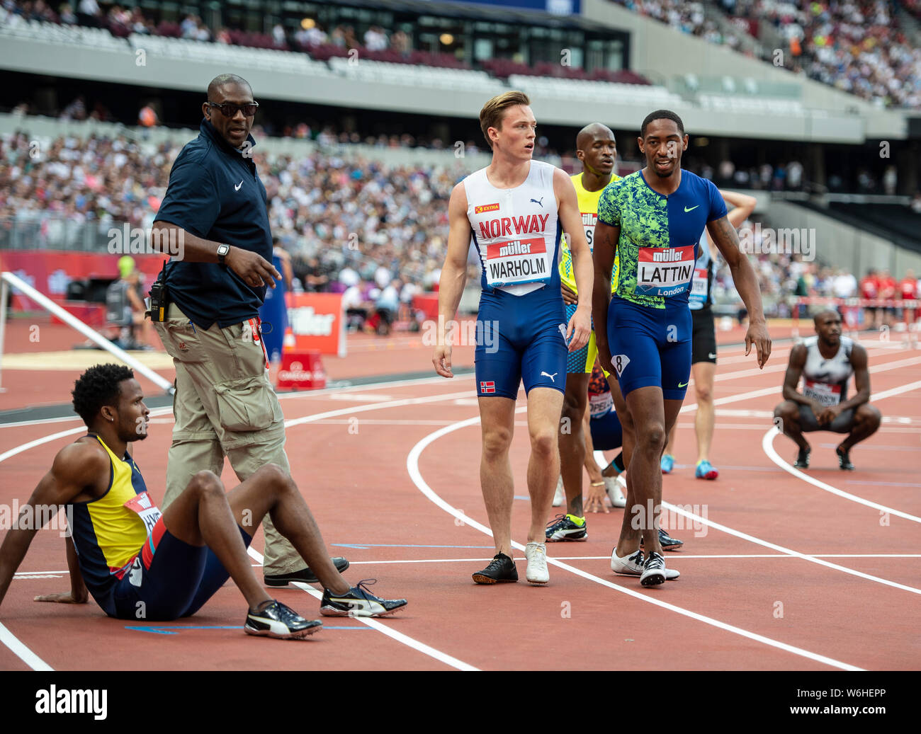 Mens 400m Hurdles-Muller Anniversary Games 2019 Stock Photo - Alamy