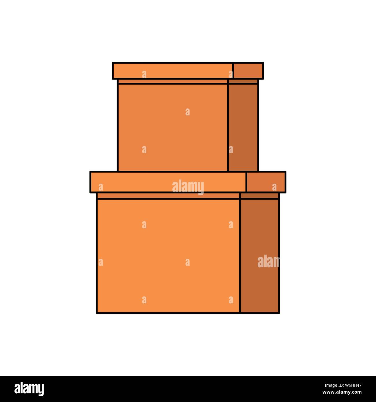 office carton boxes isolated icon Stock Vector Image & Art - Alamy
