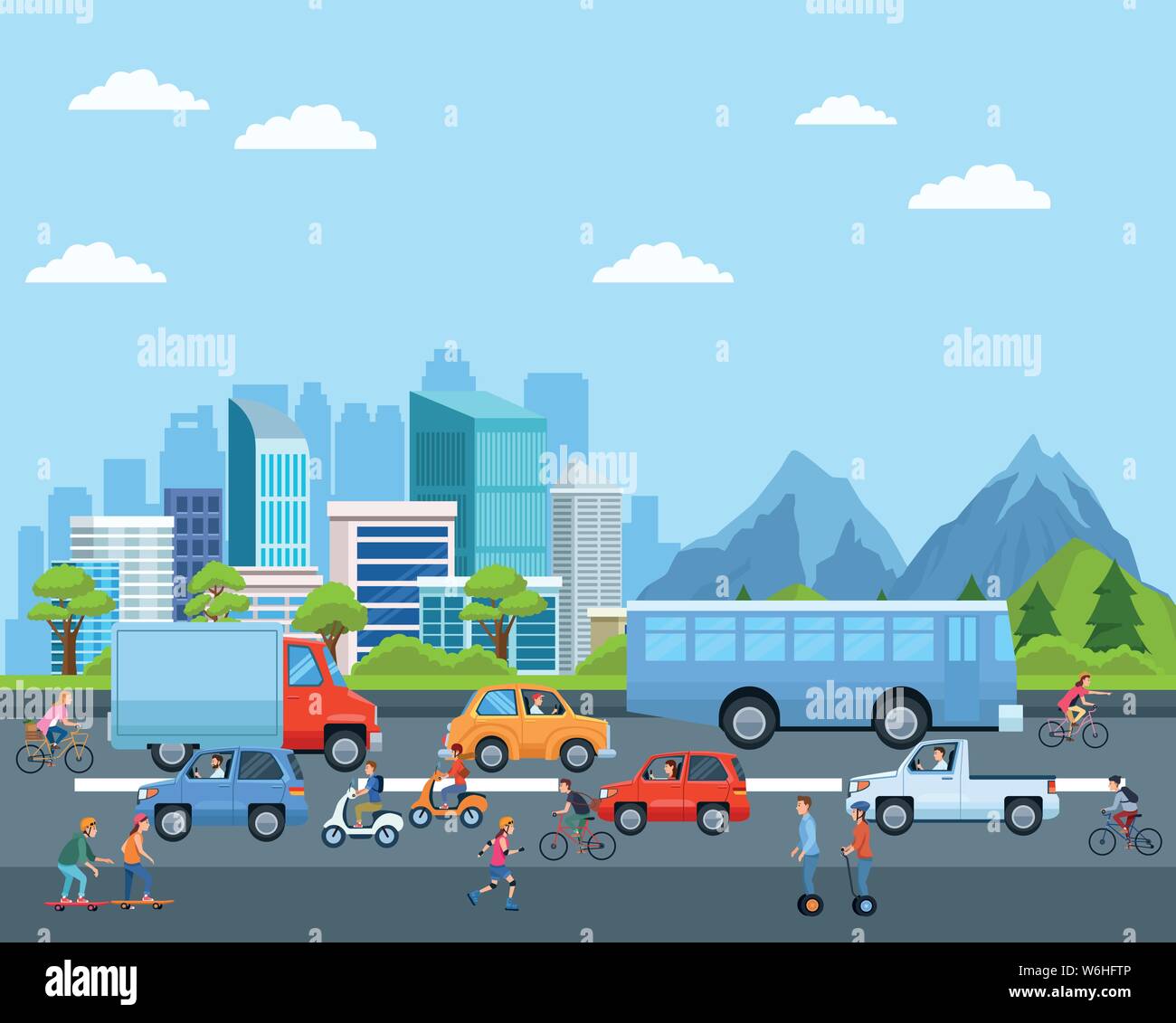 City transportation and mobility cartoons Stock Vector Image & Art - Alamy
