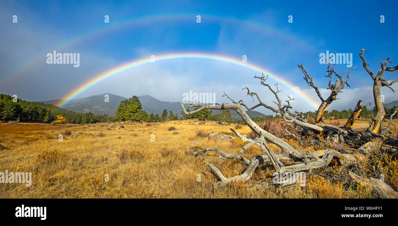Double Rainbow, Rocky Mountain National Park; Colorado, United States ...