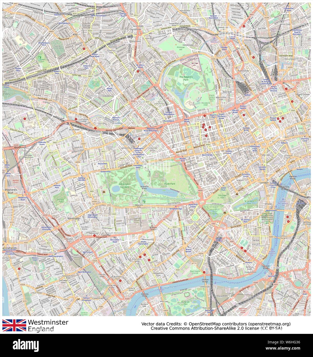 Westminster map streets hi-res stock photography and images - Alamy