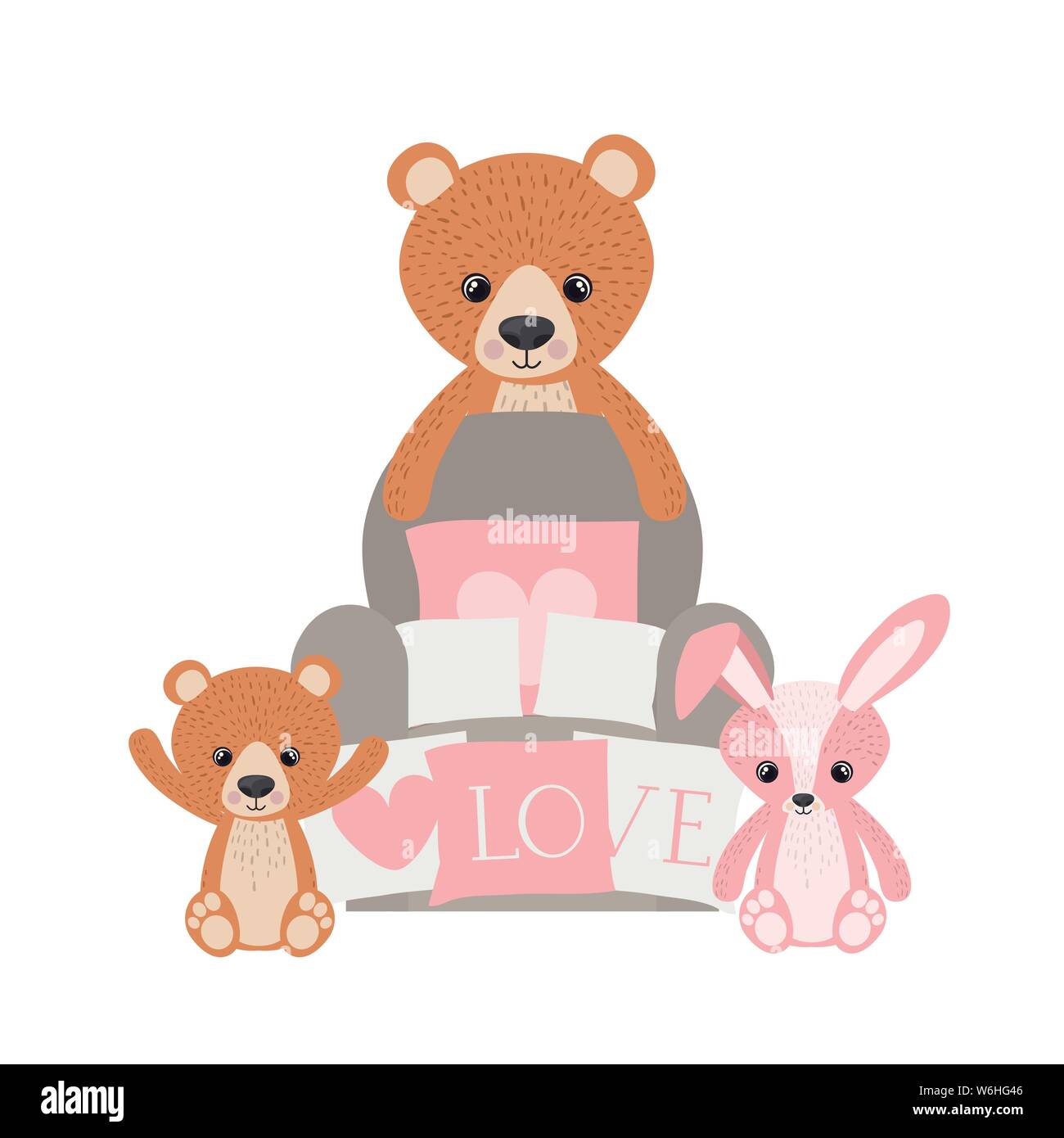 Teddy bear and rabbit design Stock Vector Image & Art - Alamy