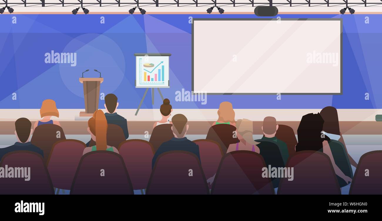 businesspeople at business meeting modern conference hall with board ...