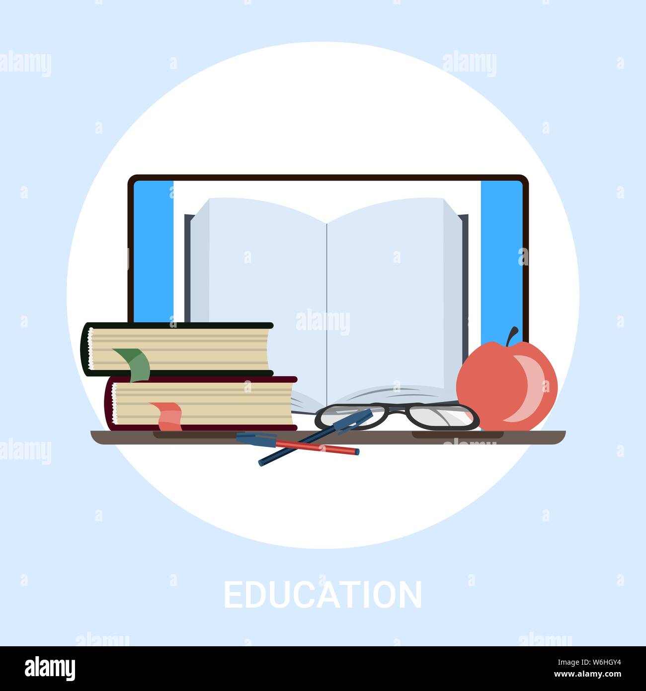 textbook and tablet pc knowledge education e-learning concept ...
