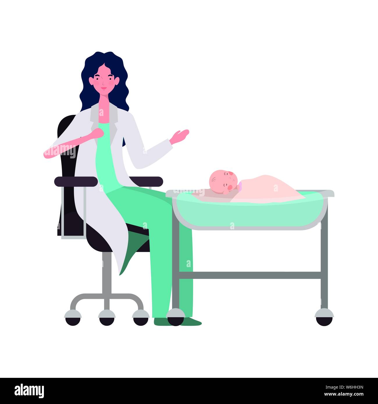 Isolated baby boy and woman doctor design Stock Vector Image & Art - Alamy