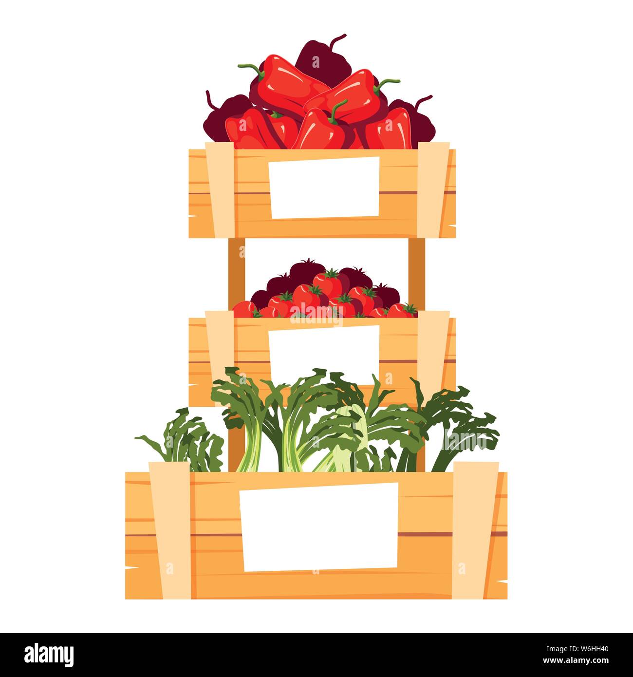 stand selling vegetables and fruits vector illustration Stock Vector ...