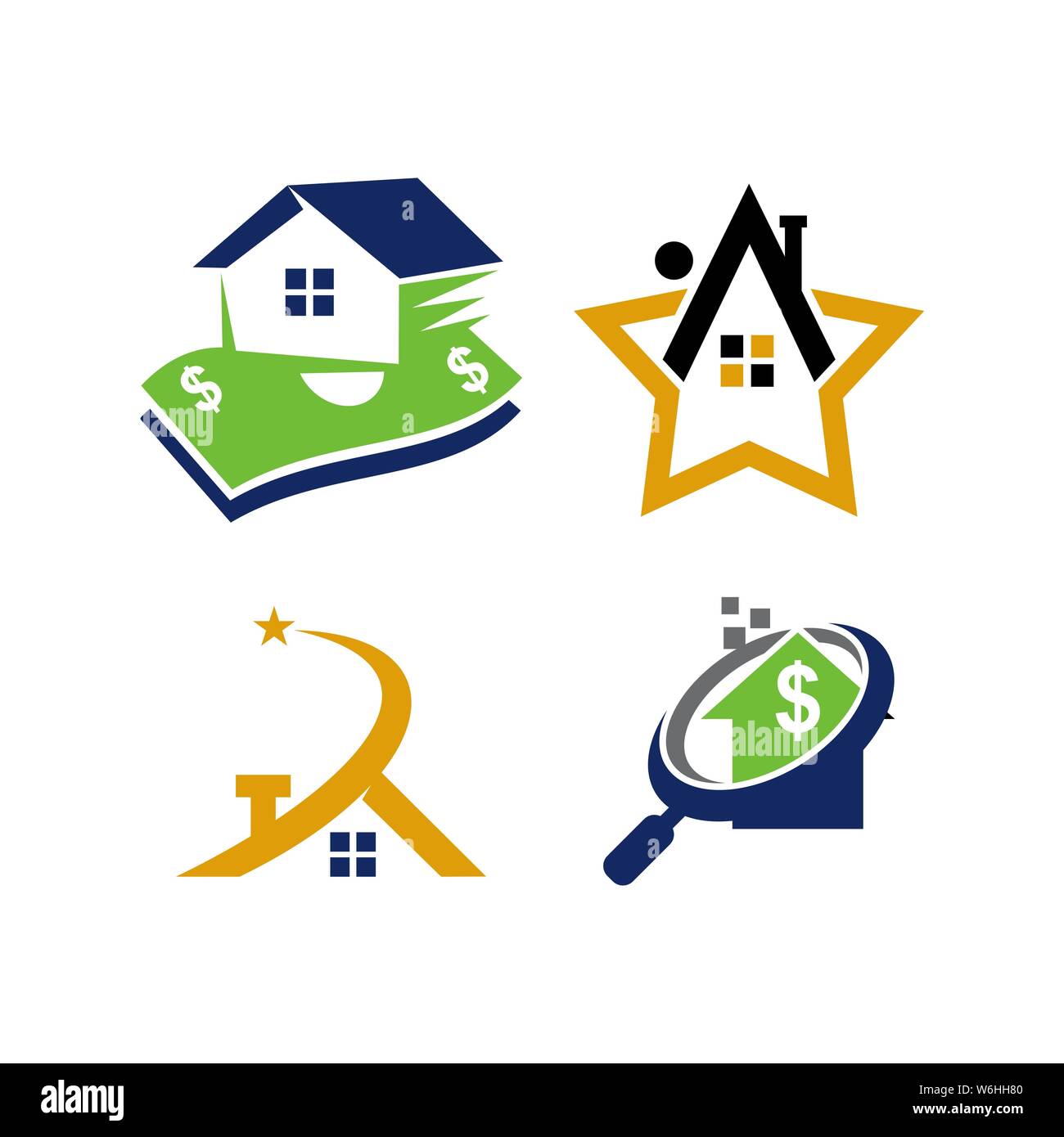 Real Estate Home Property Design Template Vector Set Stock Vector Image ...