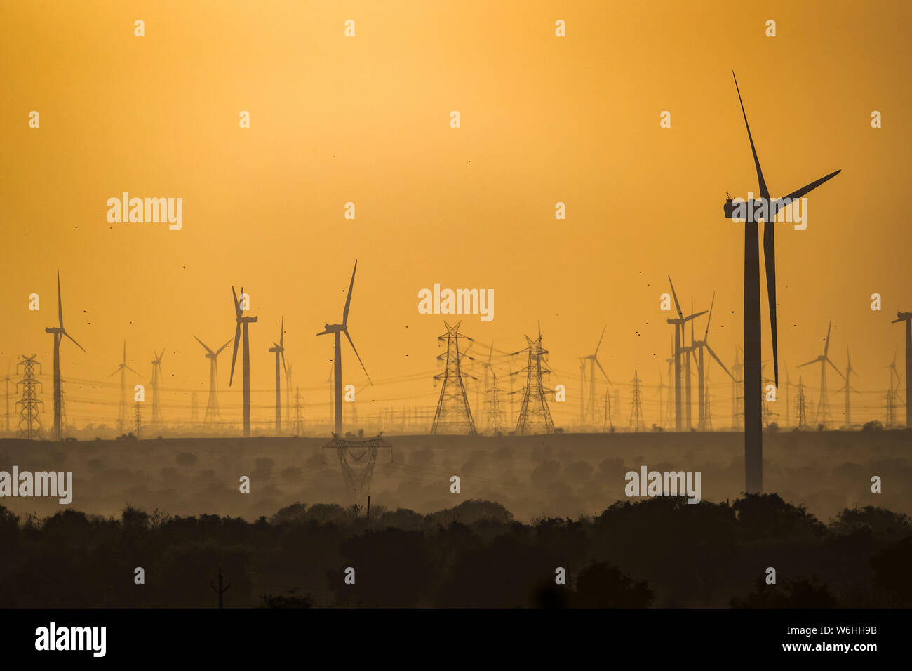 Wind farm in Northern India; Rajasthan, India Stock Photo - Alamy