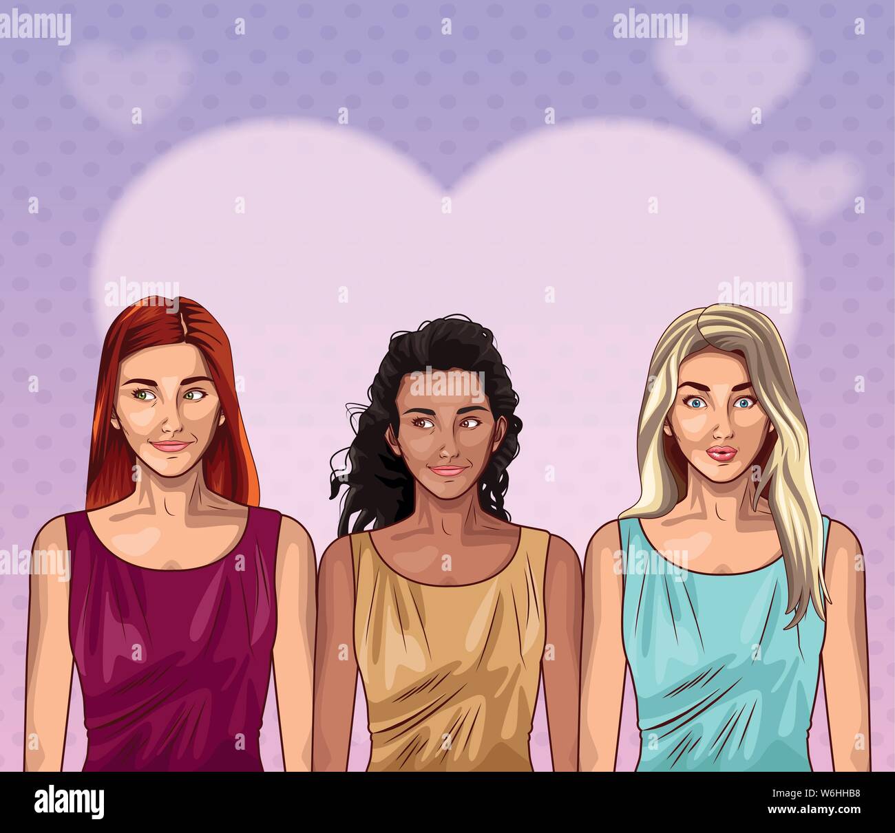 Pop art women models smiling cartoon Stock Vector Image & Art - Alamy