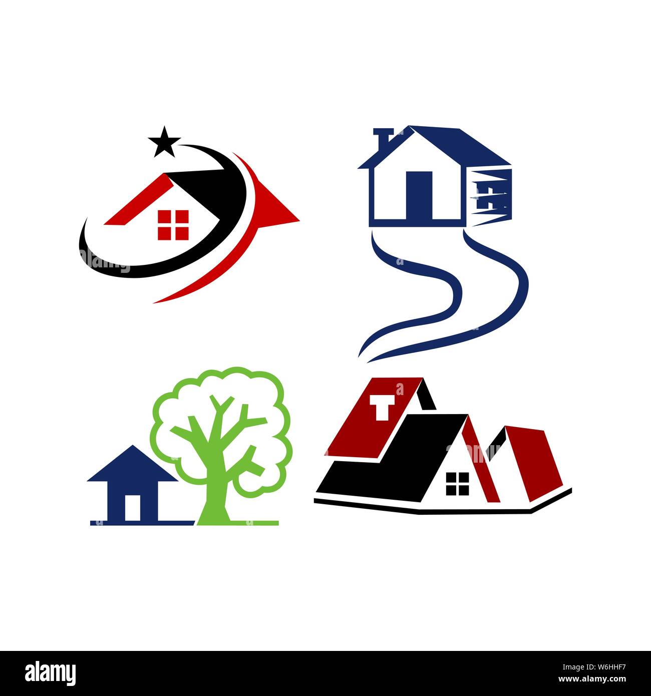 Real Estate Home Property Design Template Vector Set Stock Vector Image ...