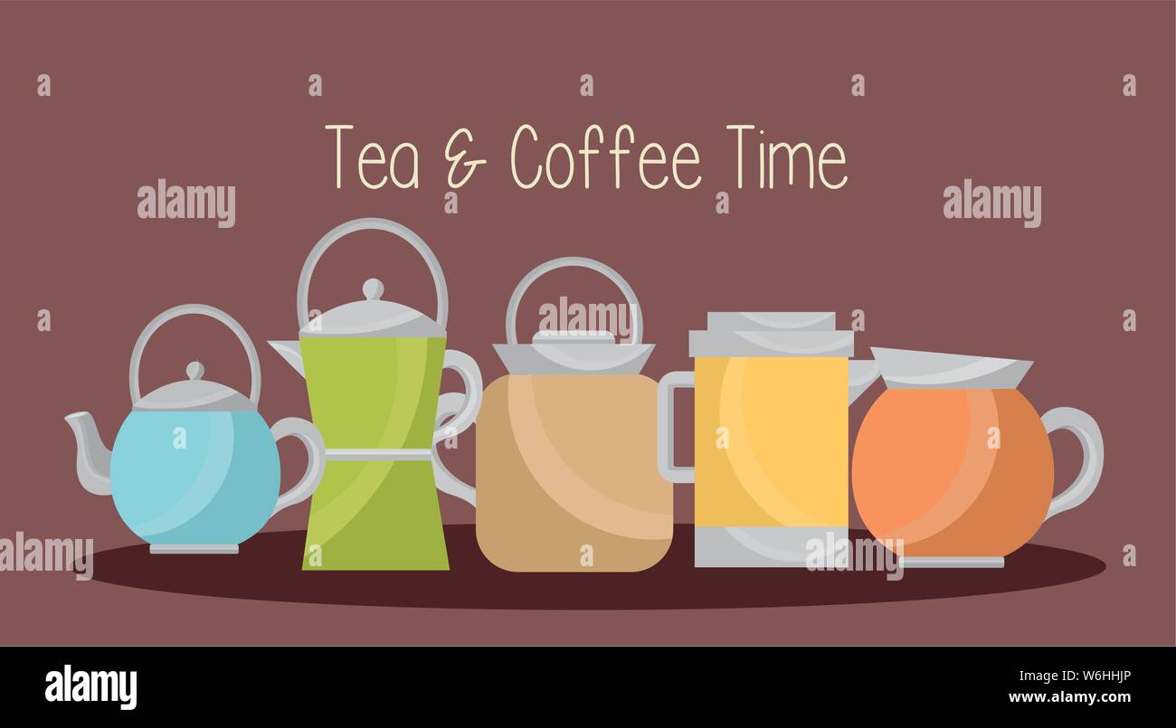 Coffee and tea pots vector design Stock Vector Image & Art - Alamy