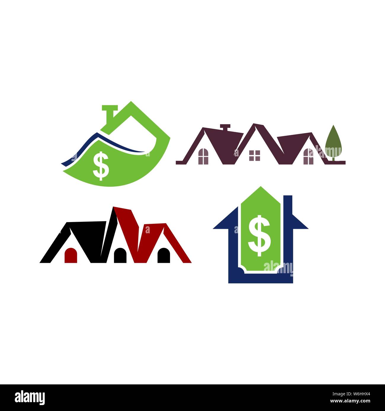 Real Estate Home Property Design Template Vector Set Stock Vector Image ...