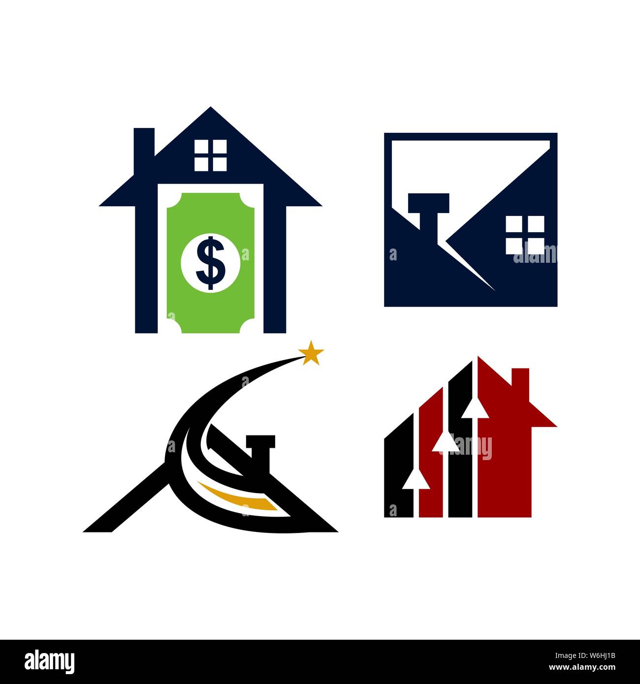 Real Estate Home Property Design Template Vector Set Stock Vector Image ...