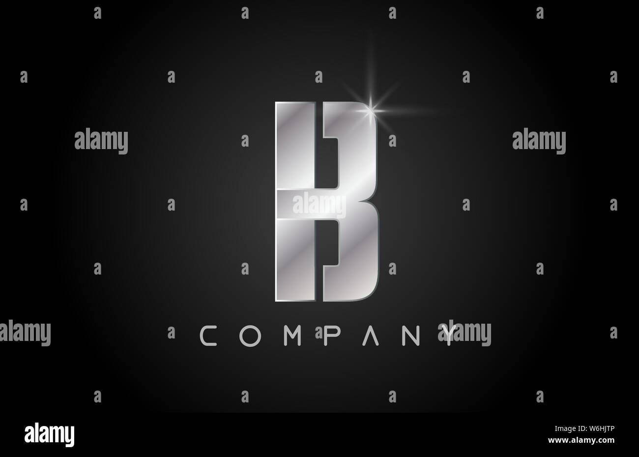 silver alphabet letter B logo design suitable for a company or business ...