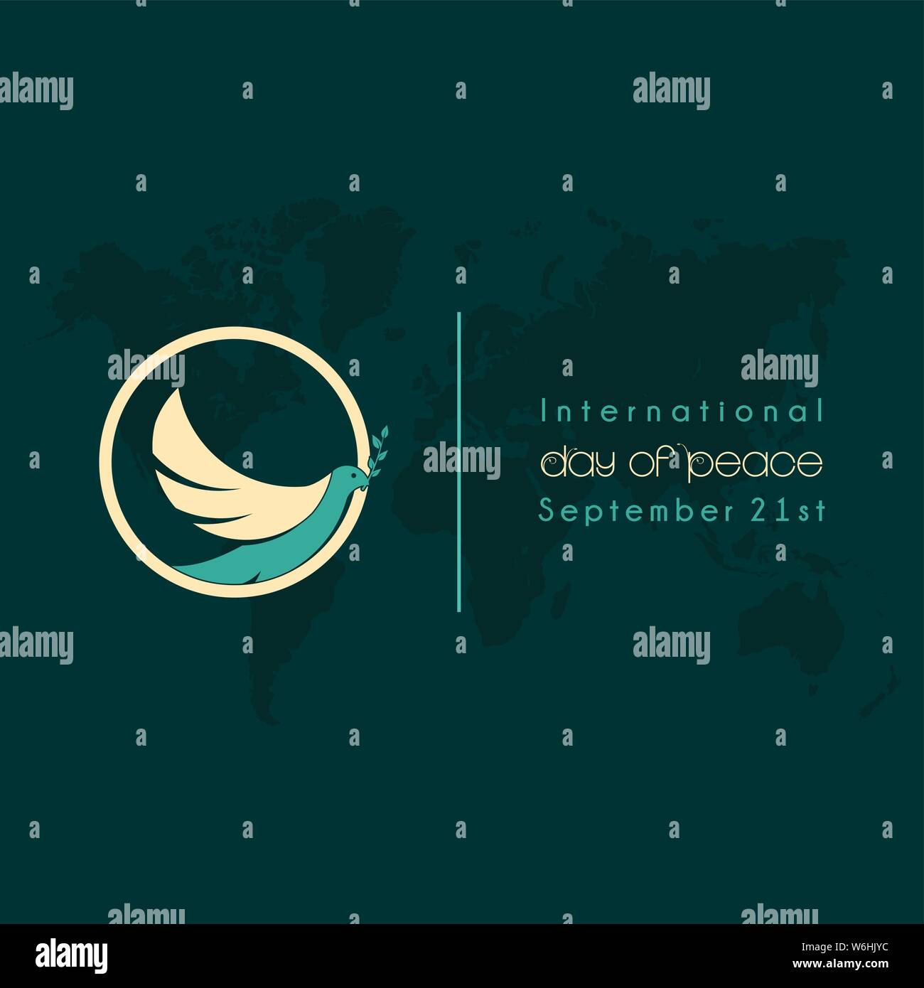 International Day of Peace with pigeon icon Stock Vector Image & Art ...