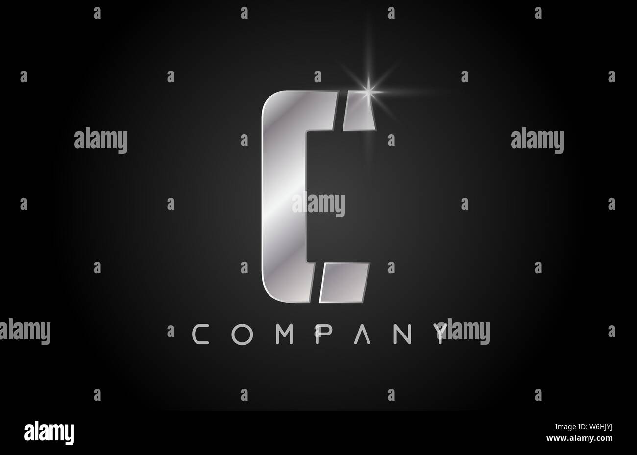 silver alphabet letter C logo design suitable for a company or business ...