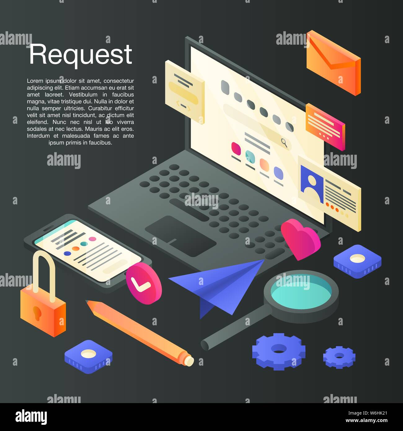Request concept background, isometric style Stock Vector Image & Art - Alamy