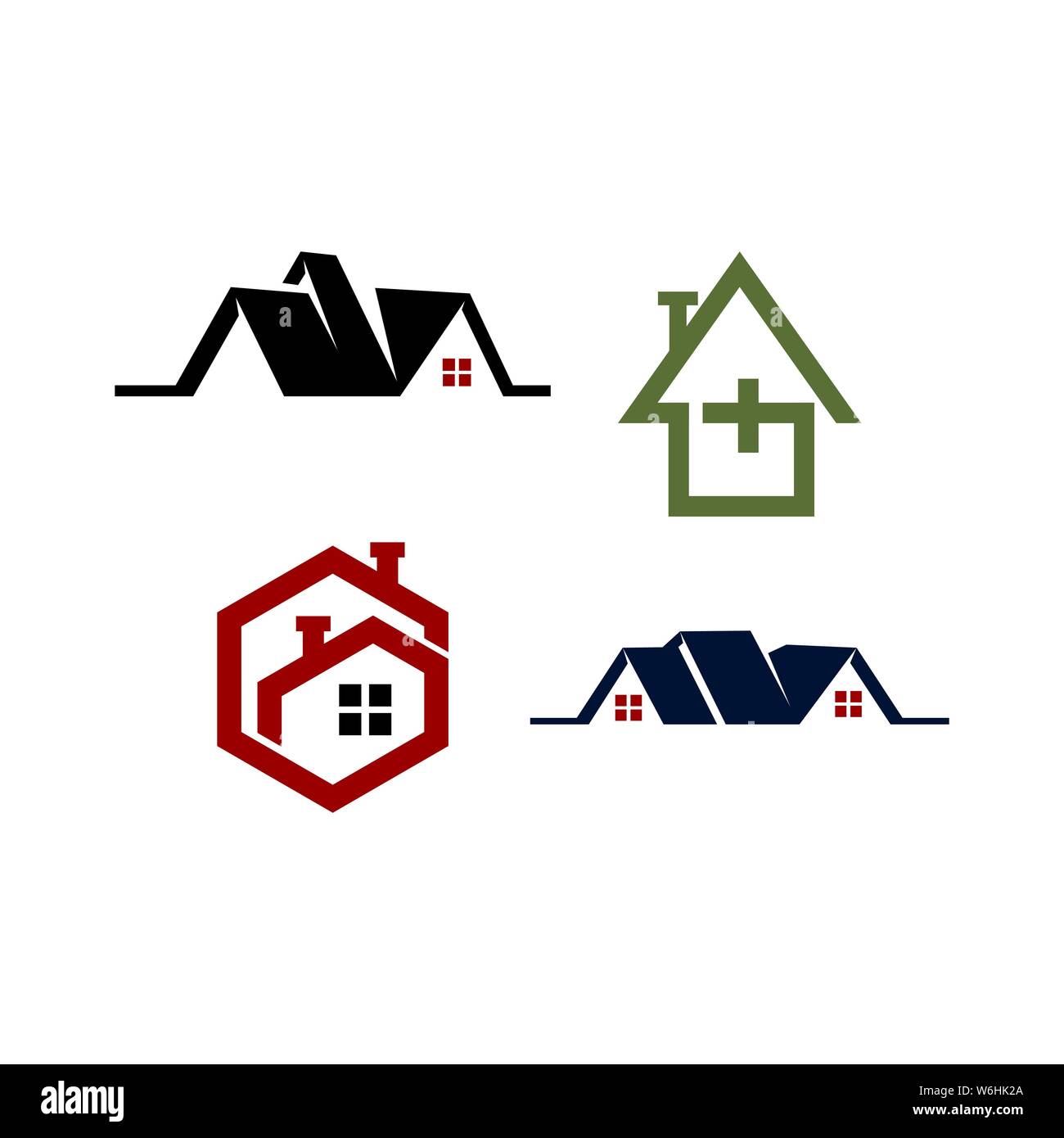 Real Estate Home Property Design Template Vector Set Stock Vector Image ...