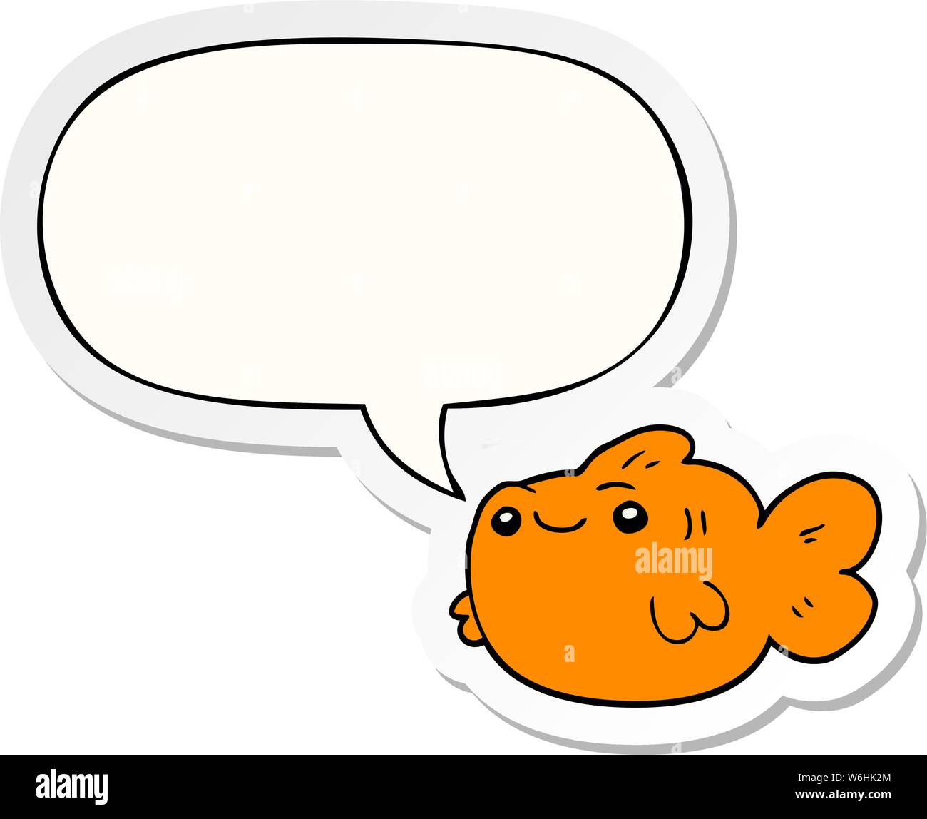 cartoon fish with speech bubble sticker Stock Vector Image & Art - Alamy