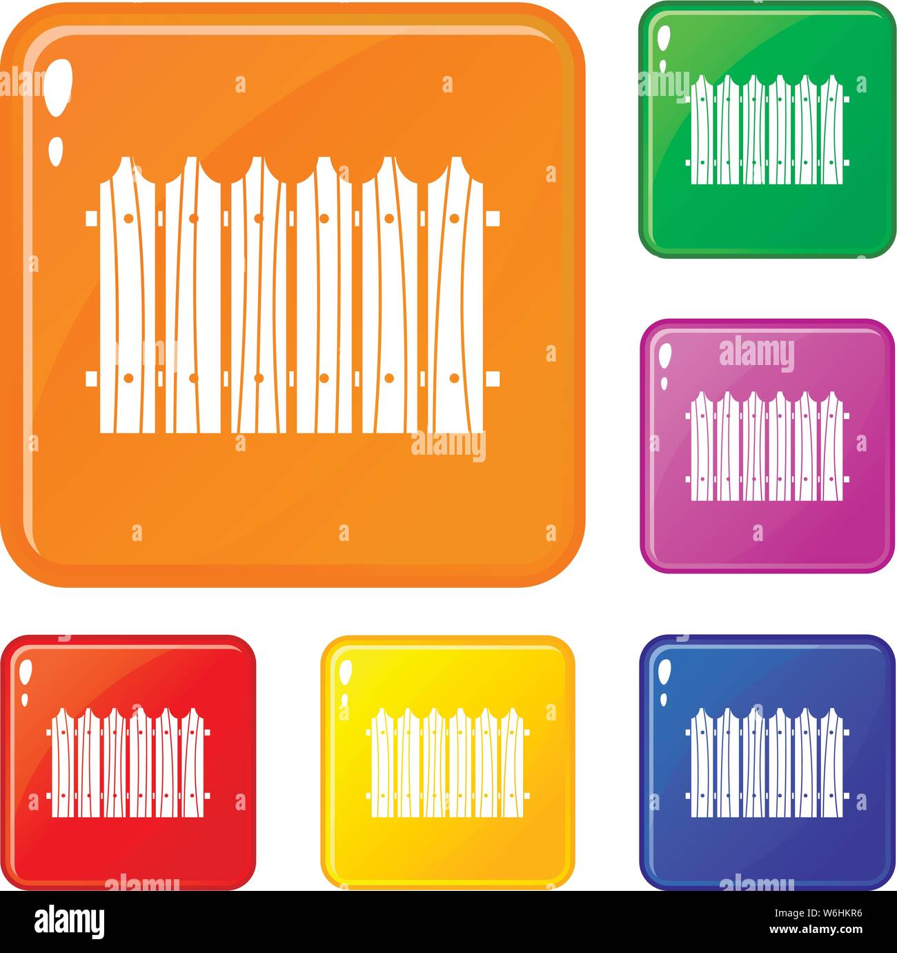 Wooden fence icons set vector color Stock Vector Image & Art - Alamy