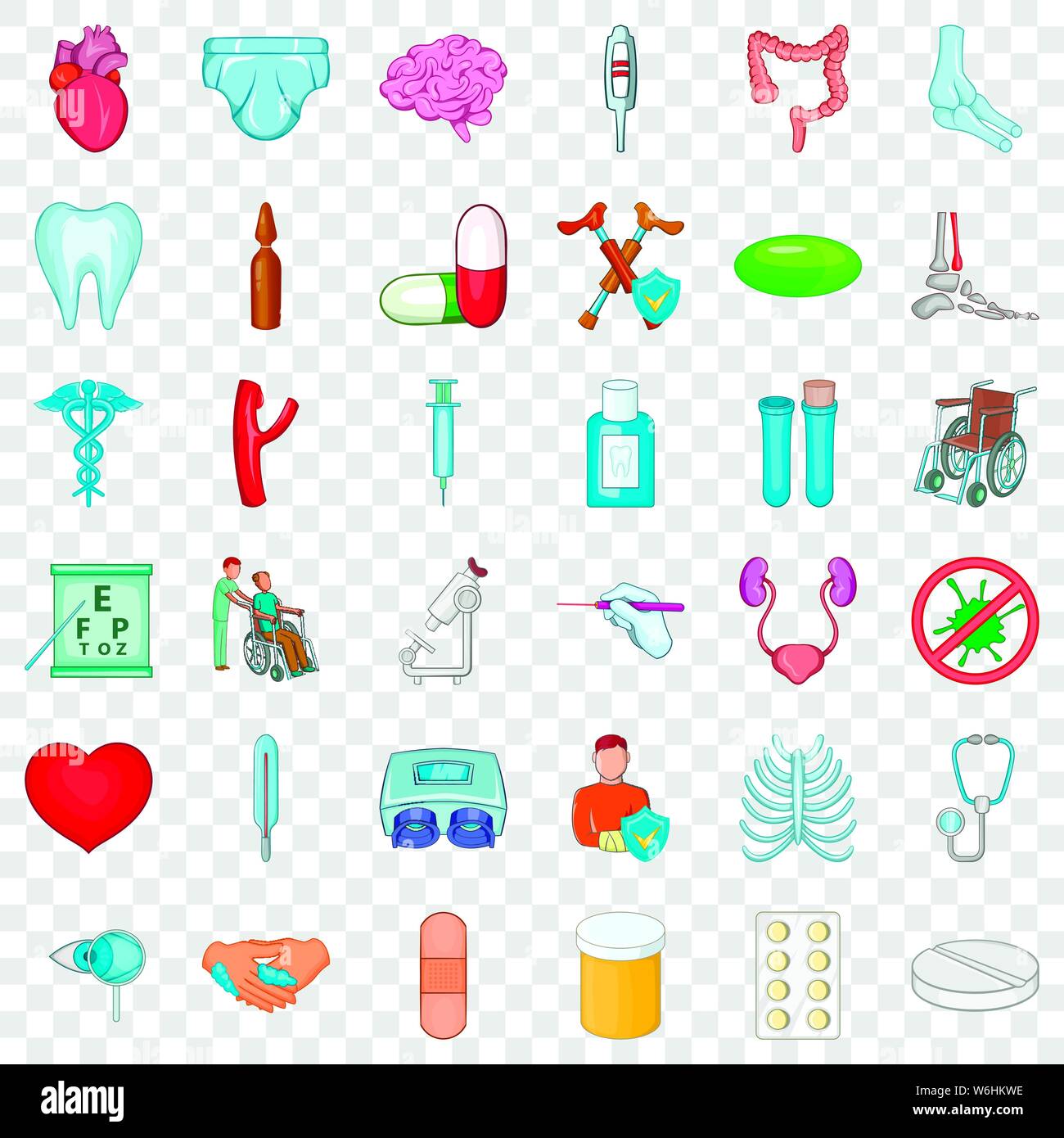 Hospital clinic icons set, cartoon style Stock Vector Image & Art - Alamy