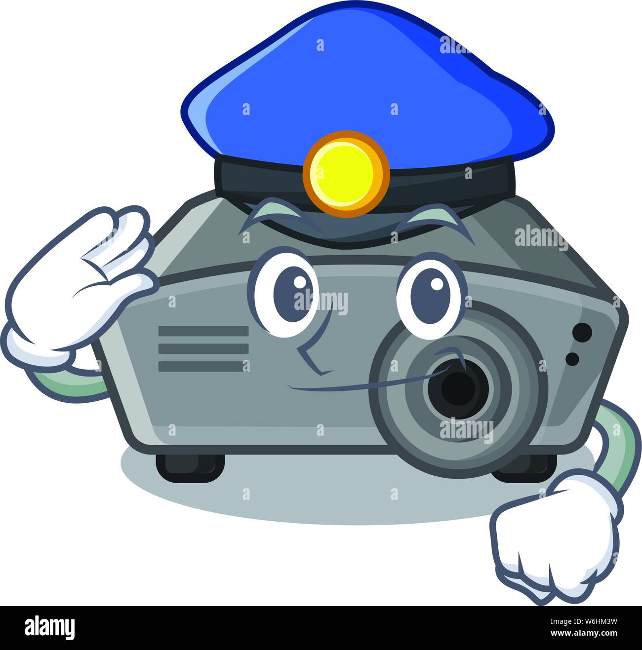 Police projector sticks to the character wall Stock Vector Image & Art ...