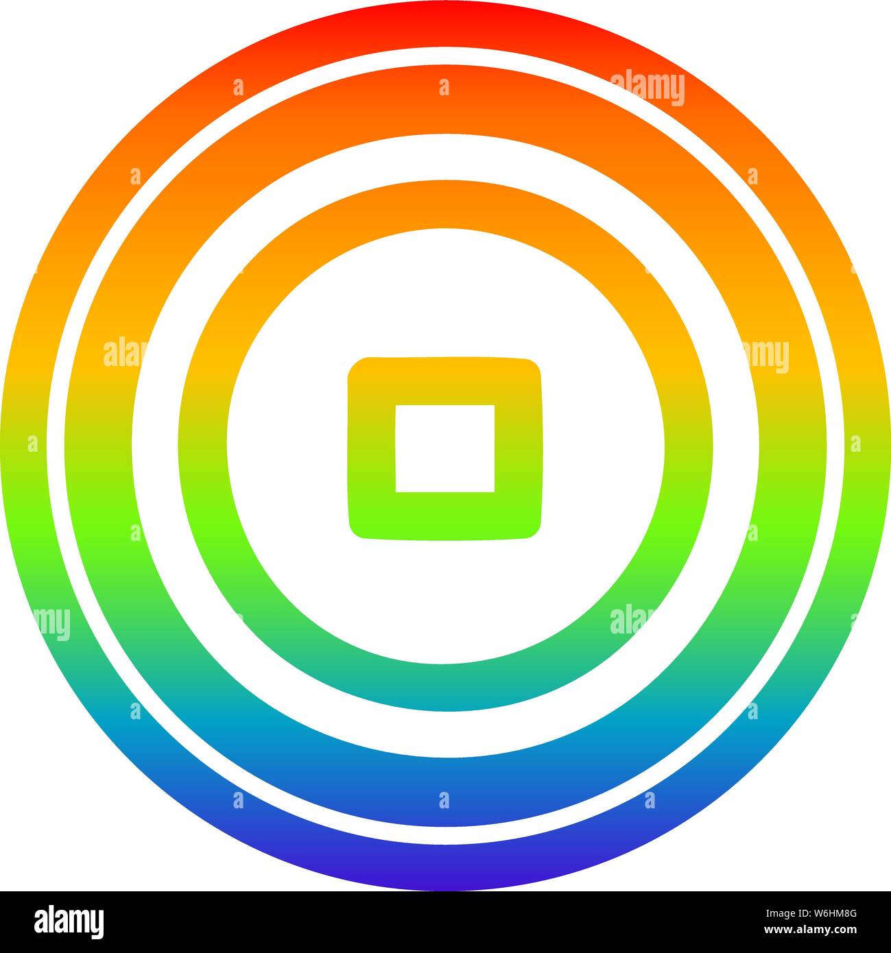 stop button circular icon with rainbow gradient finish Stock Vector Image & Art - Alamy
