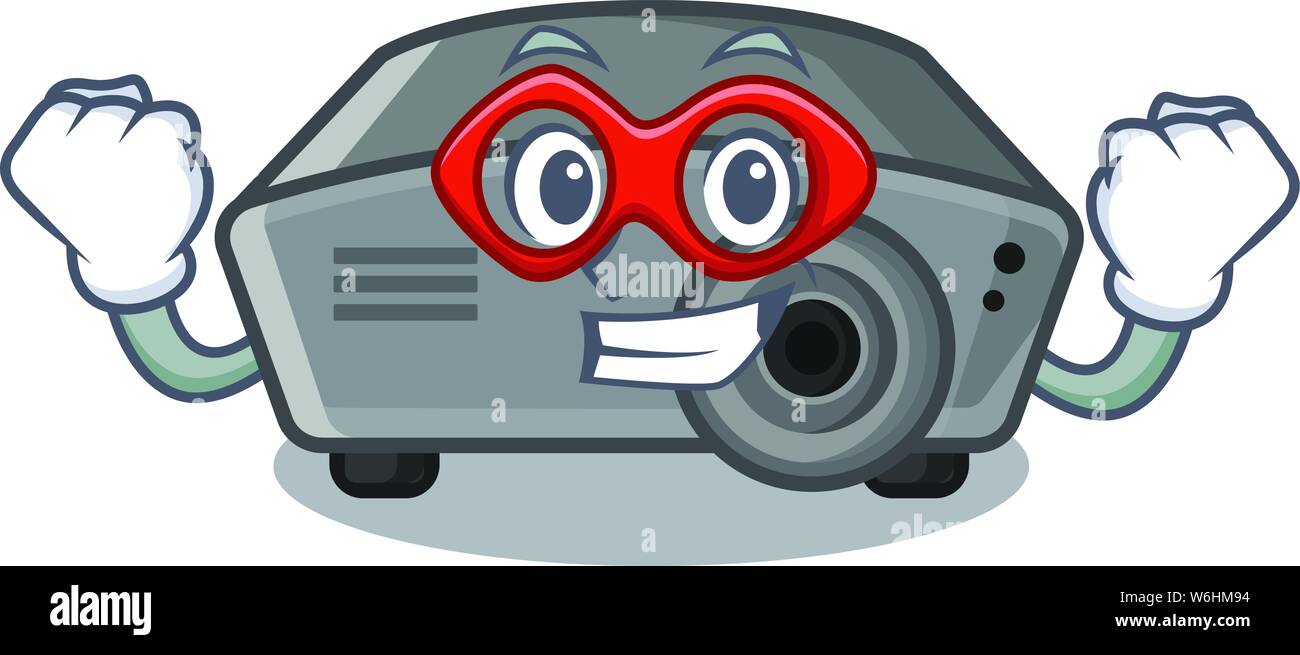 Super hero projector isolated with on the mascot Stock Vector Image ...