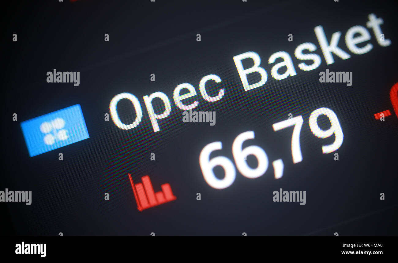 OPEC Basket stock exchange indicator on computer screen. OPEC - The ...