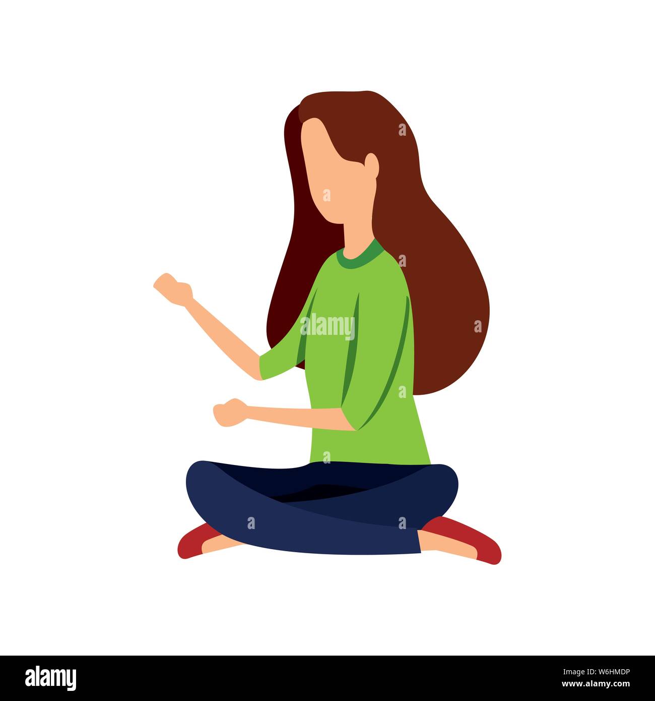 Seated lotus pose Stock Vector Images - Alamy