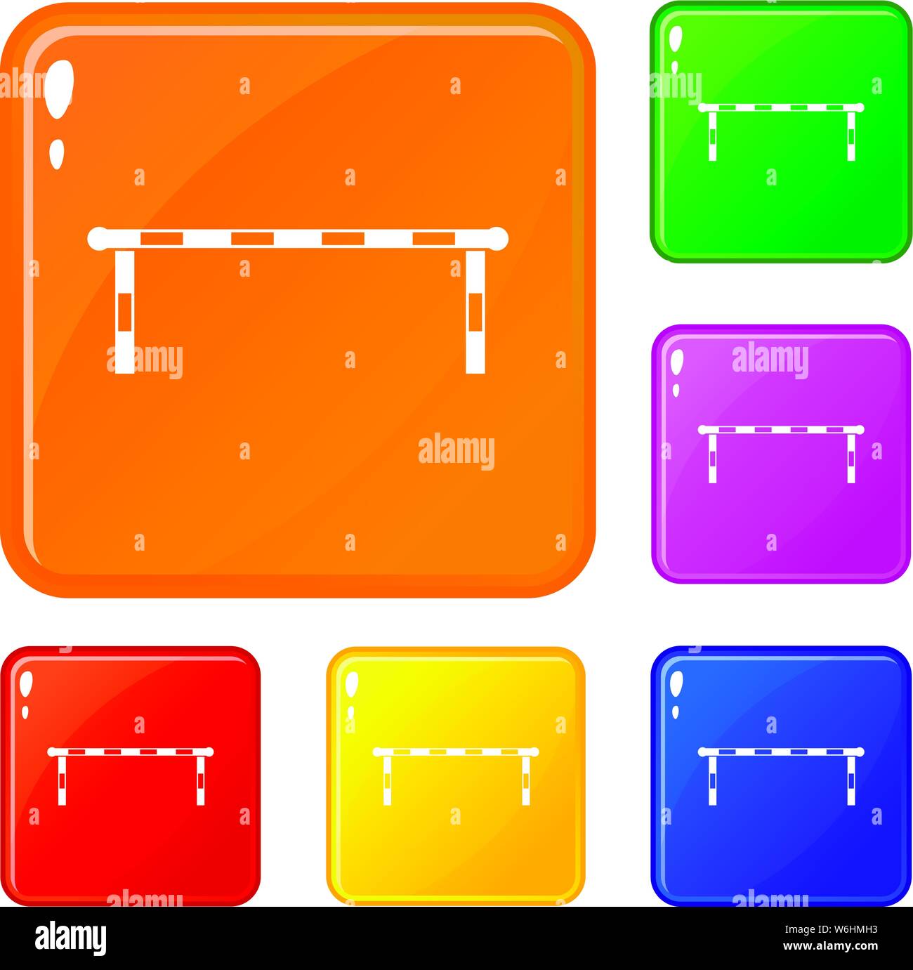 Striped barrier icons set vector color Stock Vector Image & Art - Alamy